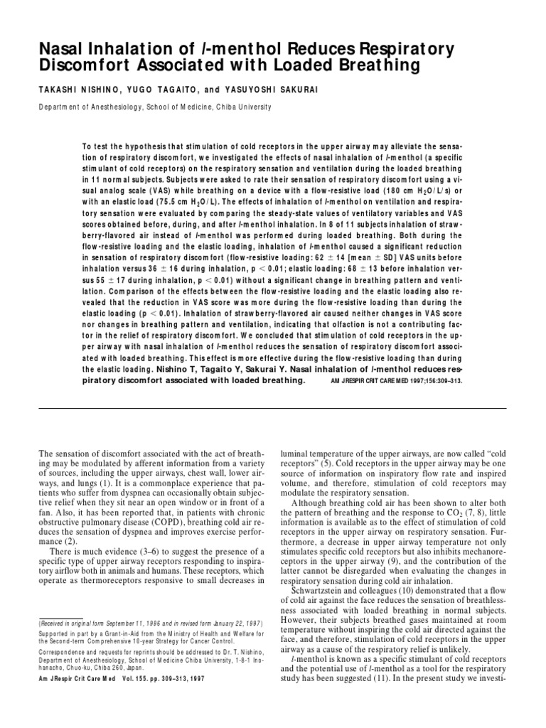 Ajrccm 156 1 9609059 | PDF | Respiratory System | Breathing