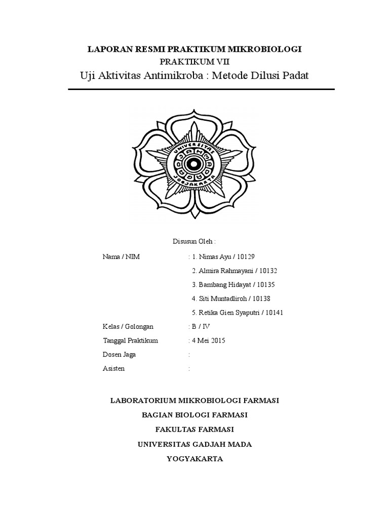 Uji Aktivitas Antimikroba Metode Dilusi Padat | PDF