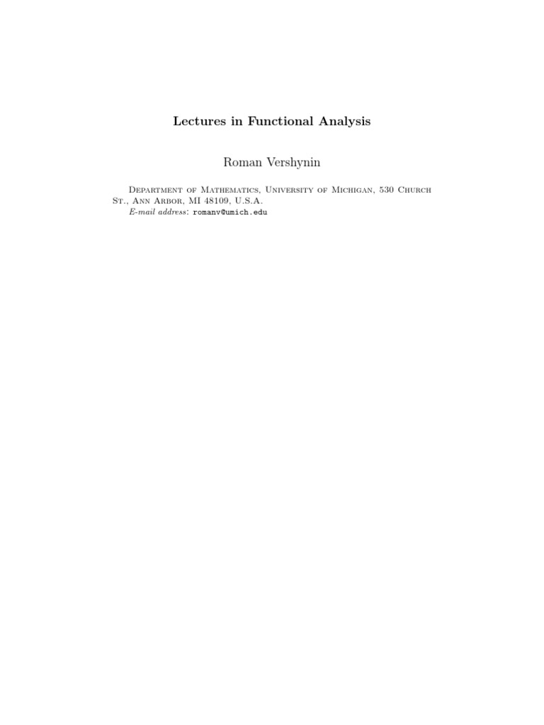 Functional Analysis | PDF | Functional Analysis | Basis (Linear Algebra)