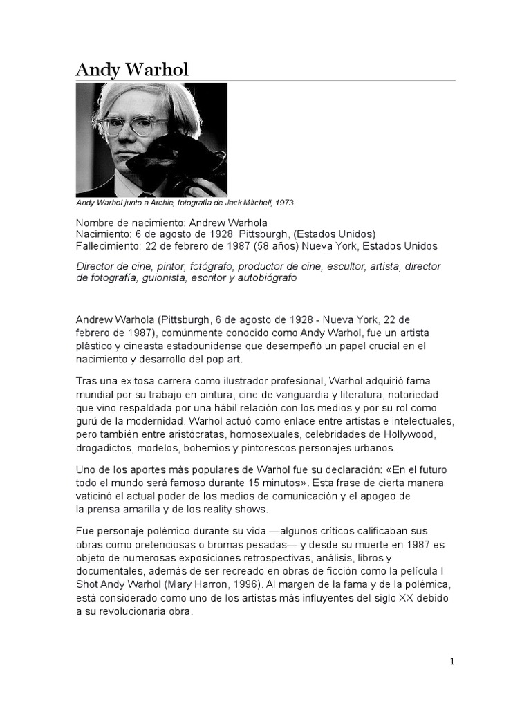 Andy Warhol | PDF | Andy Warhol