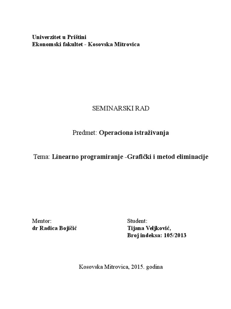 Linearno Programiranje | PDF