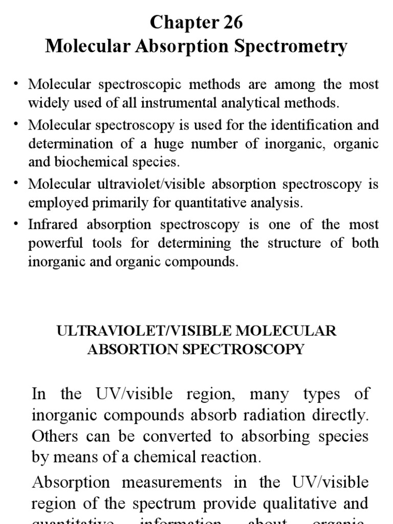 Molecular Absorption Spectrometry Overview | PDF | Absorption ...