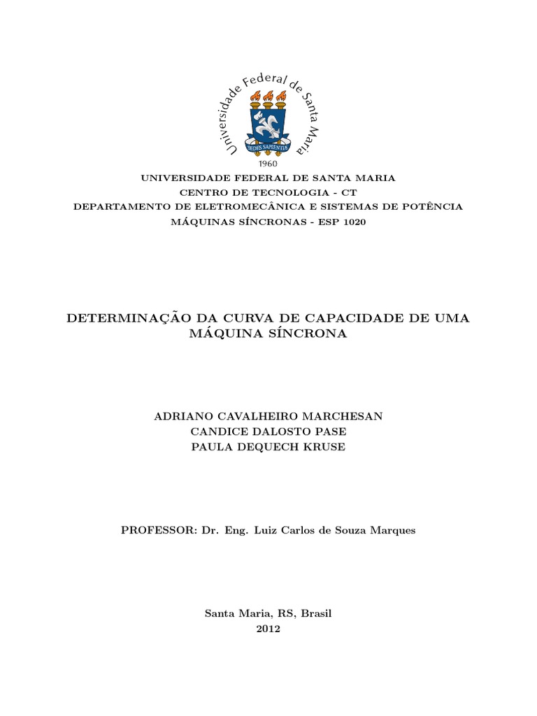 Relatorio2 Curva de Capabilidade | PDF | Gerador elétrico | Rede elétrica