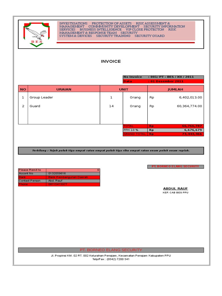 Detailed Security Service Invoices | PDF | Business