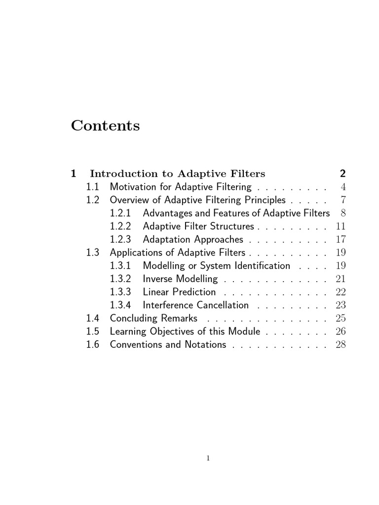 Introduction to Adaptive Filters Guide | PDF | Filter (Signal ...
