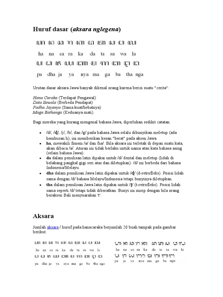 Huruf Dasar Hanacaraka | PDF