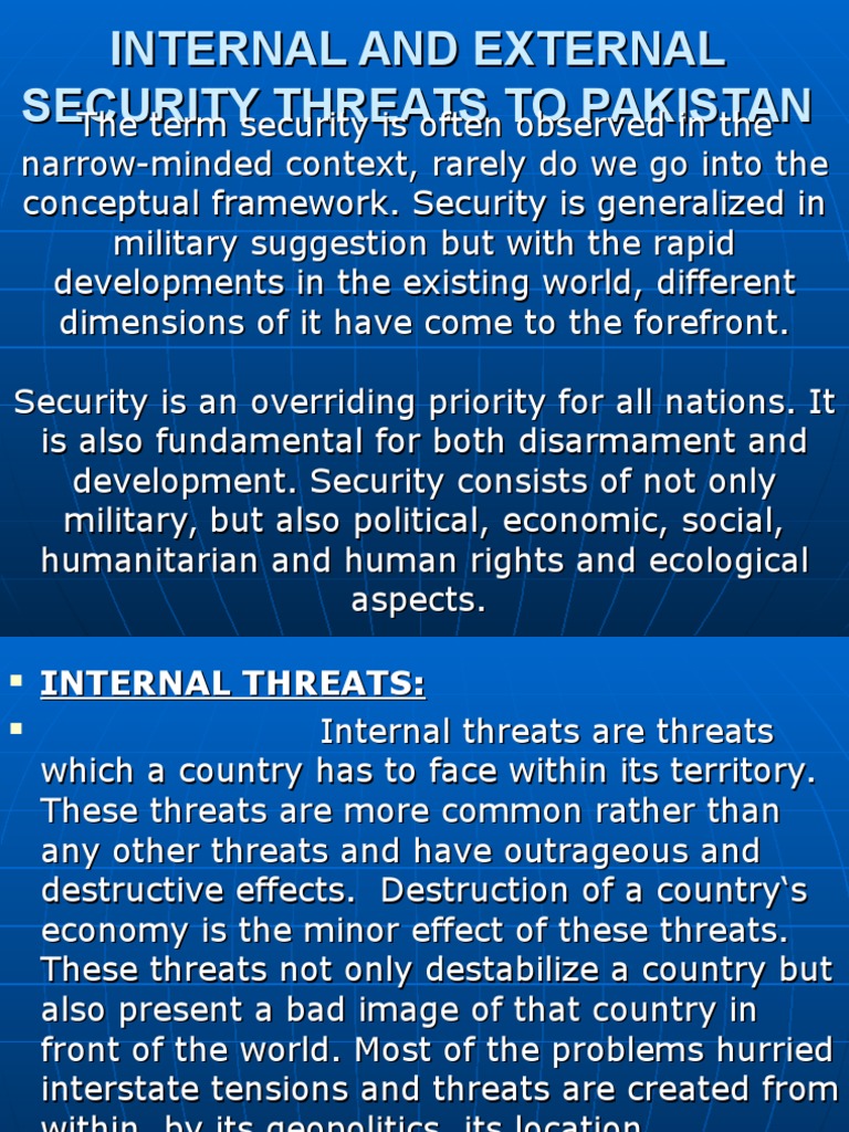 Pakistan's Internal and External Security Threats | PDF | Pakistan ...