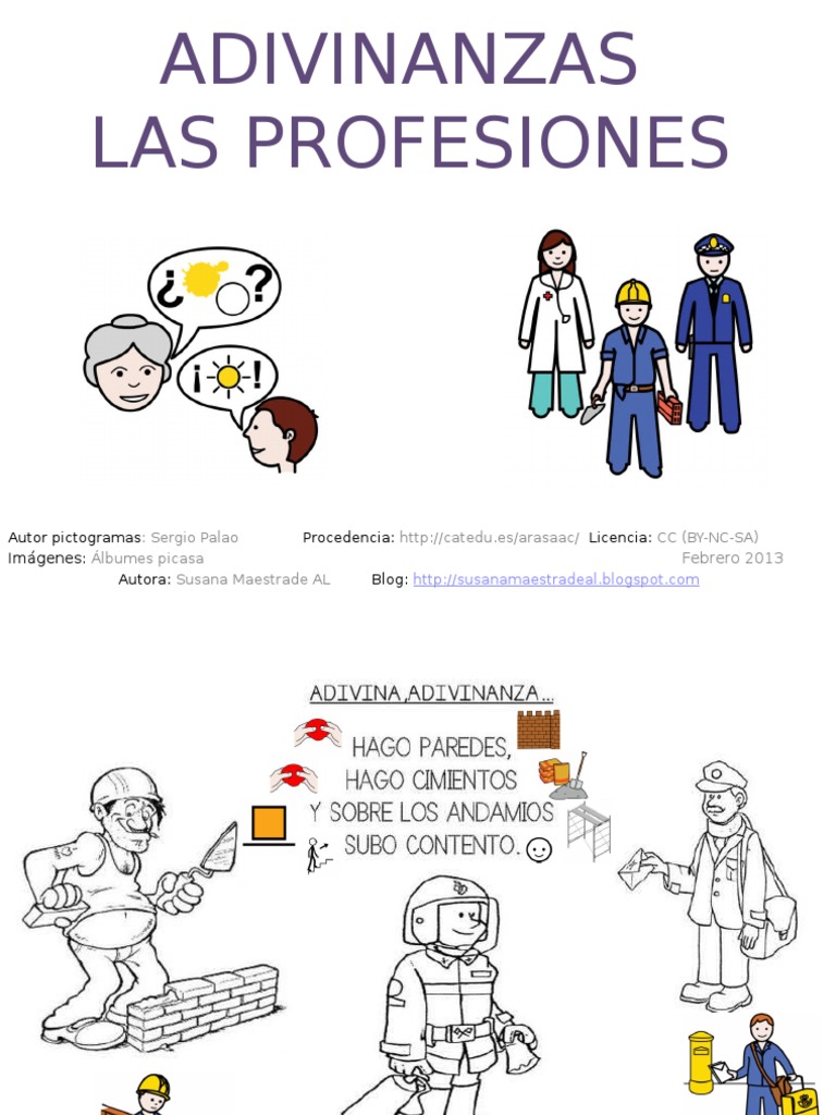 ADIVINANZAS Profesiones | PDF