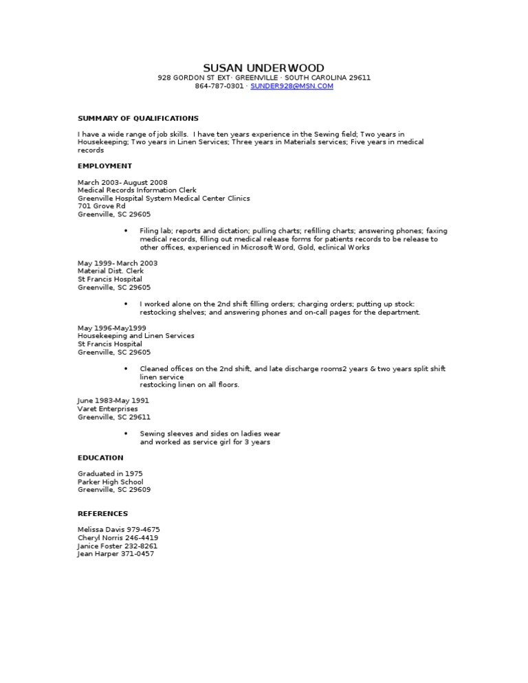 Susan Under Woods Resume | PDF | Career & Growth