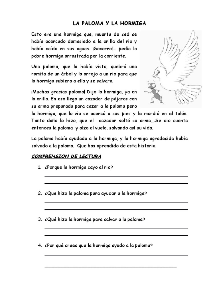 La Paloma y La Hormiga | PDF | Poesía