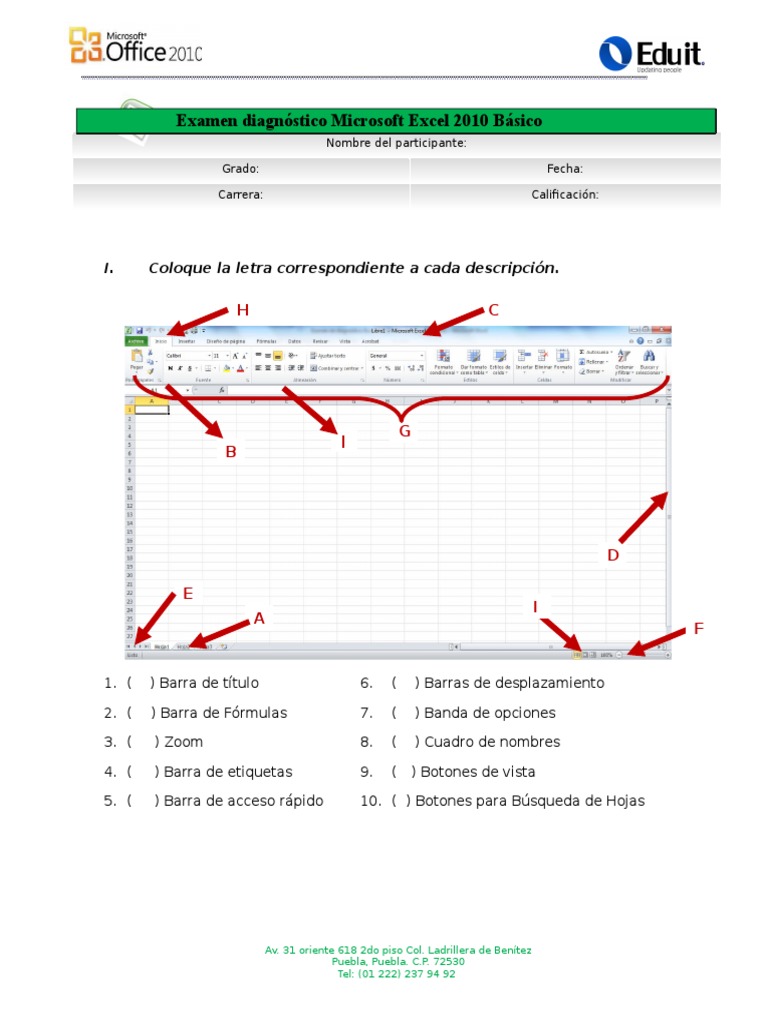 Examen Excel Basico | Microsoft Excel | Software