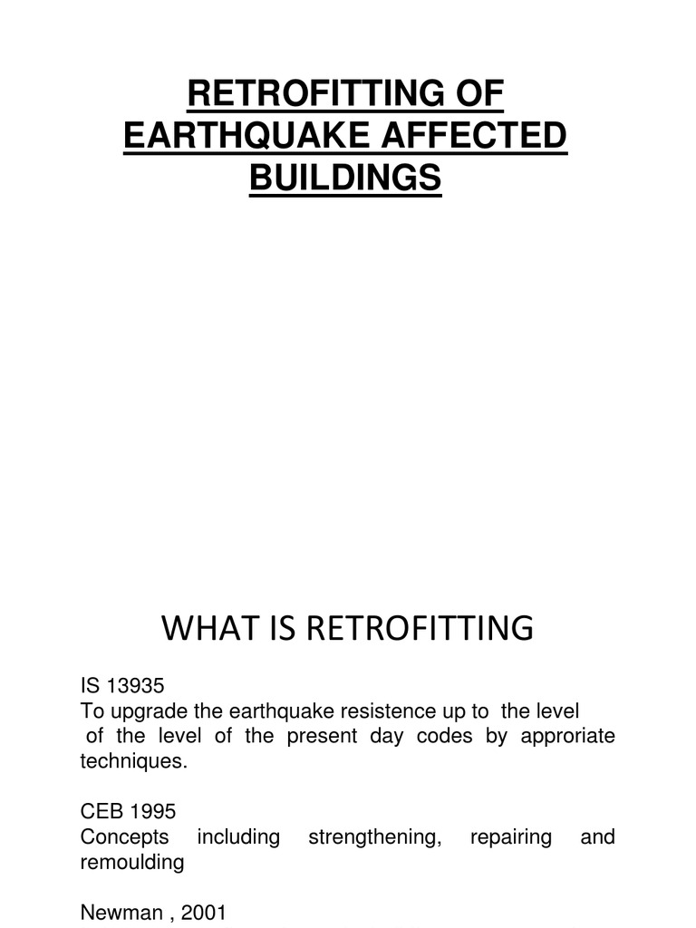 Seismic Retrofitting Methods for Buildings | PDF | Fibre Reinforced ...
