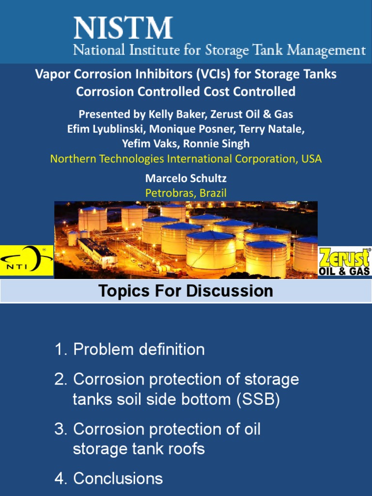 Vapor Corrosion Inhibitors (Vcis) for Storage Tanks | Corrosion ...