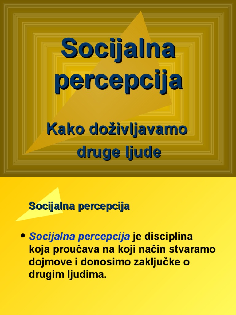 Socijalna Percepcija | PDF