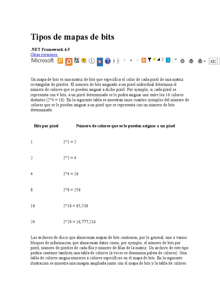 Tipos de Mapas de Bits | PDF | Píxel | Poco