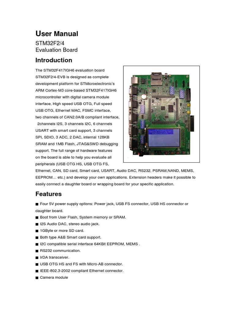 Stm32f4-Evb User Manual | PDF | Usb | Secure Digital