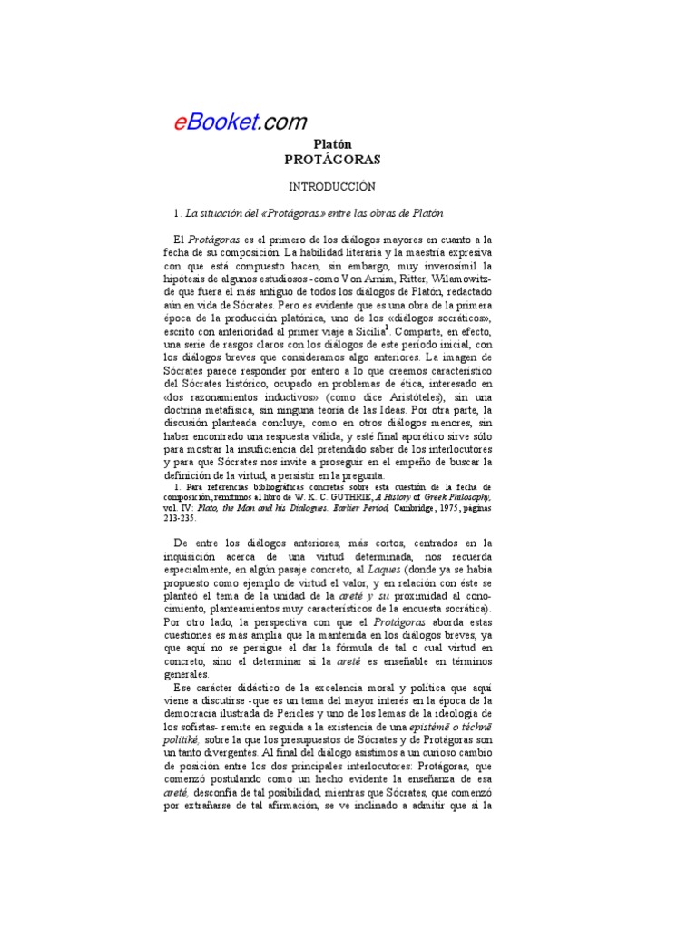 Platon - Protagoras | PDF