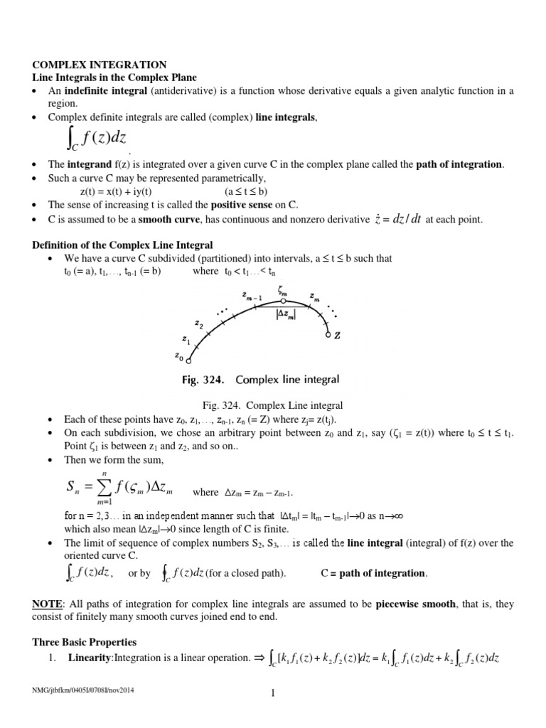 Complex Integrals | PDF | Integral | Algebra