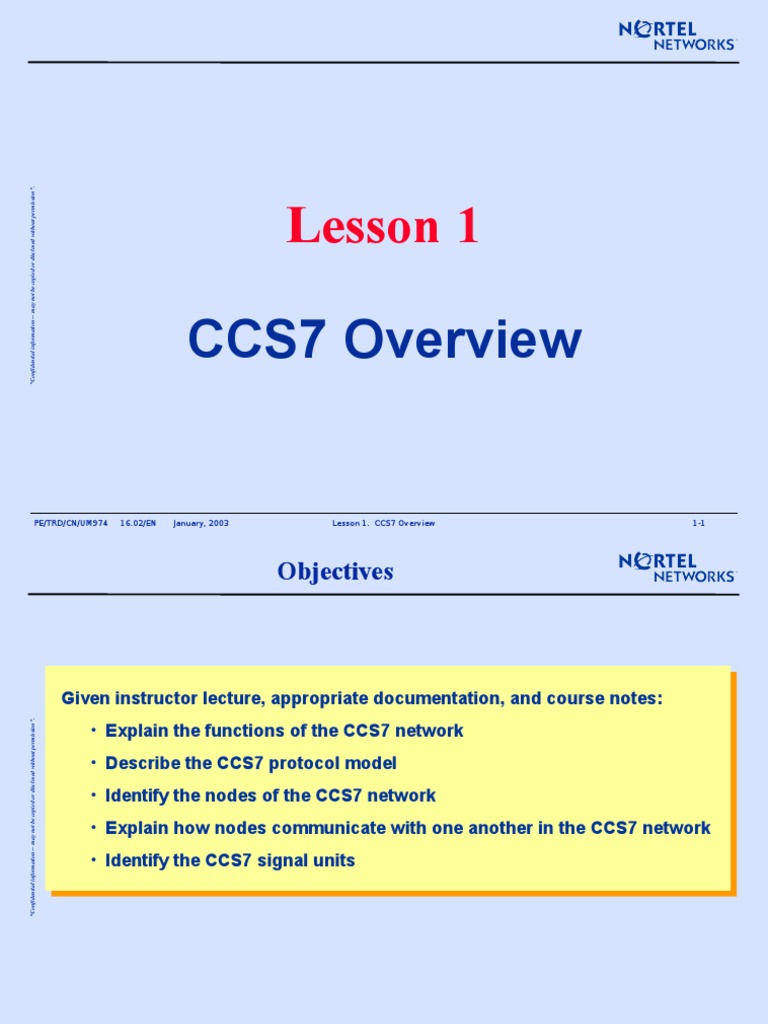 Lesson 1: CCS7 Overview | PDF | Computer Networking | Telecommunications