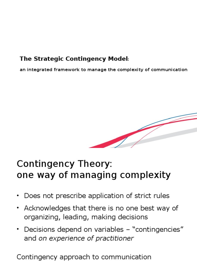 The Strategic Contingency Model:: An Integrated Framework To Manage The ...