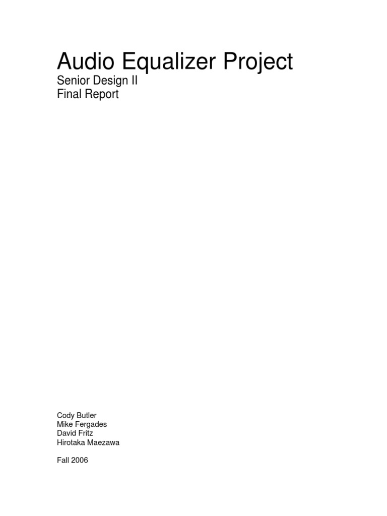 Automated Digital Audio Equalizer Design | PDF | Equalization (Audio ...