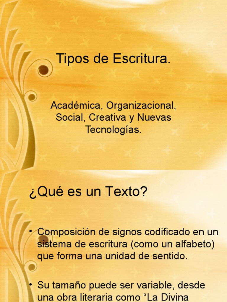 Clasificación de Tipos de Escritura | PDF | Escritura | Tecnología de ...