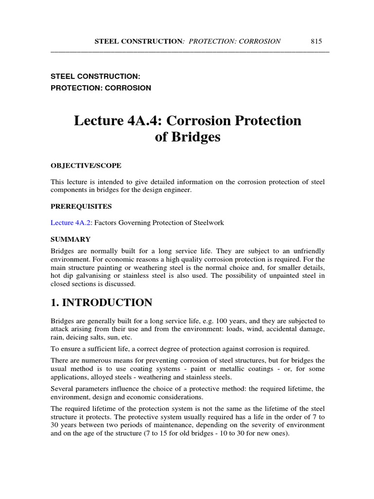 Corrosion Protection of Bridges | PDF | Corrosion | Stainless Steel