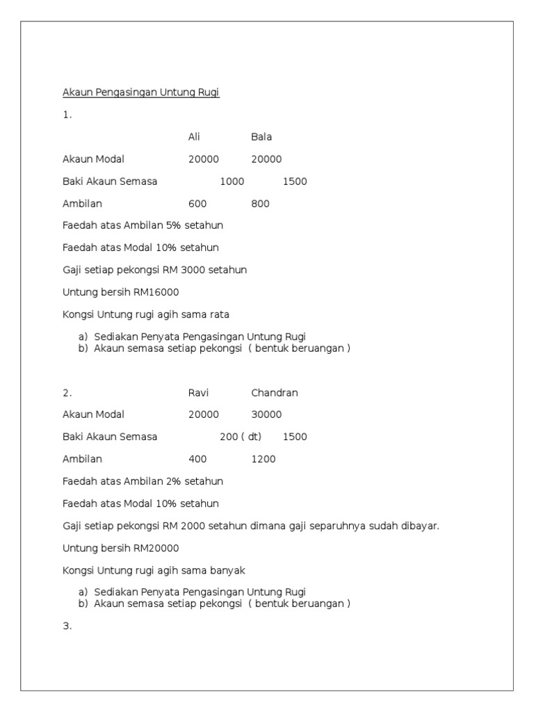 Akaun Pengasingan Untung Rugi | PDF