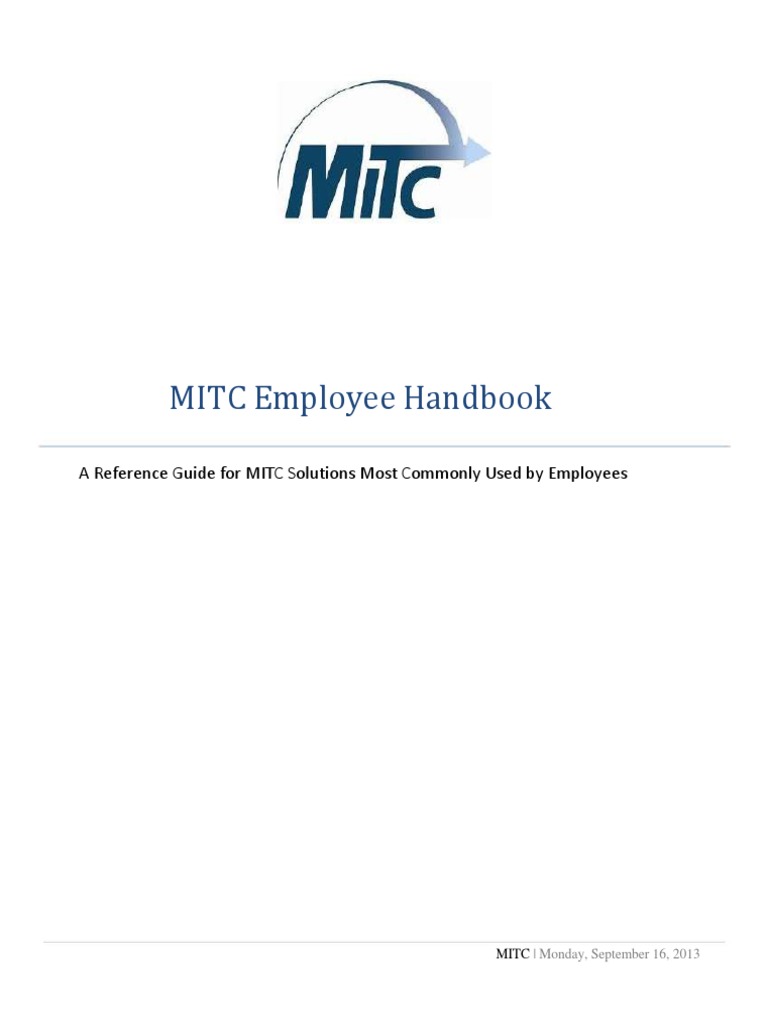 MITC Employee Handbook: A Reference Guide For MITC Solutions Most ...