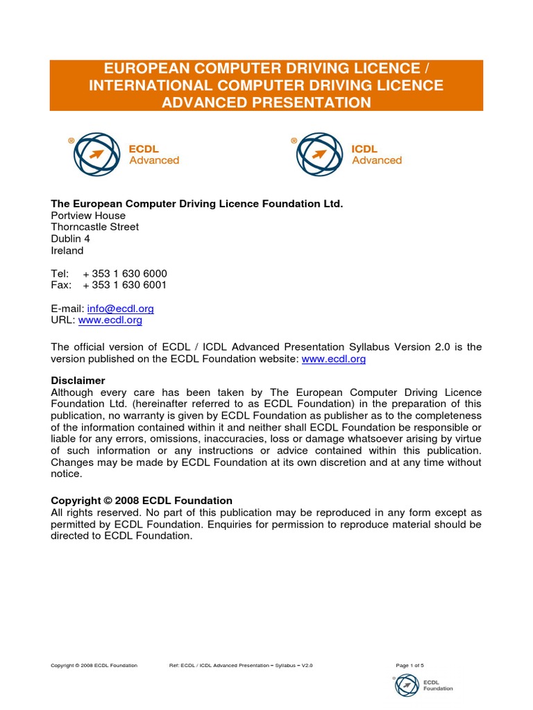 European Computer Driving Licence / International Computer Driving ...