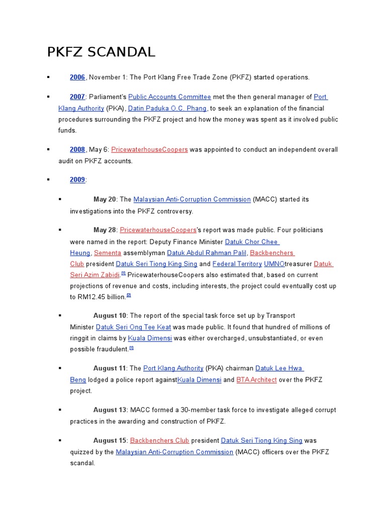 PKFZ Scandal: Pricewaterhousecoopers | PDF | Malaysia | Government