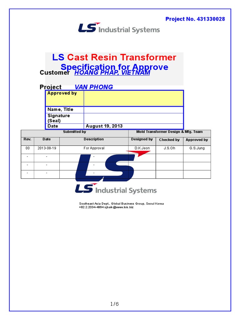Transformer Specification | Transformer | Power (Physics)