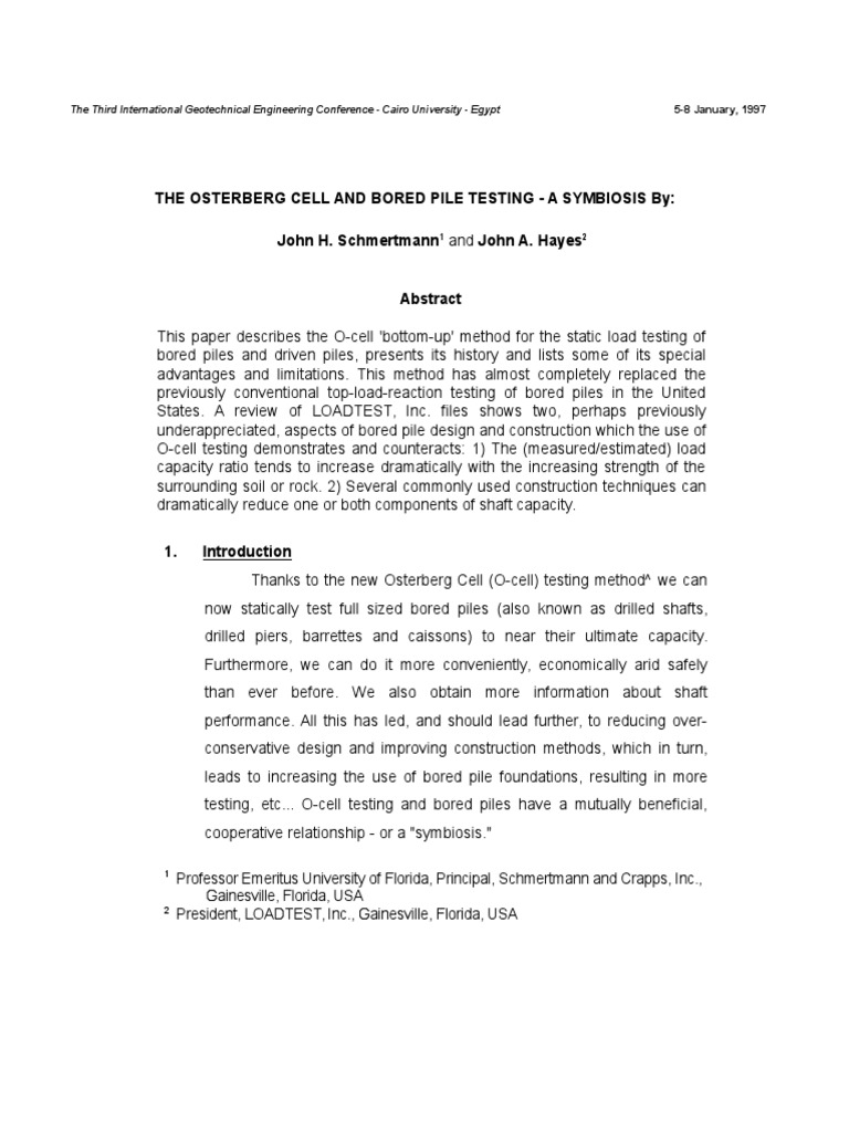 Osterberg Cell | PDF | Deep Foundation | Geotechnical Engineering
