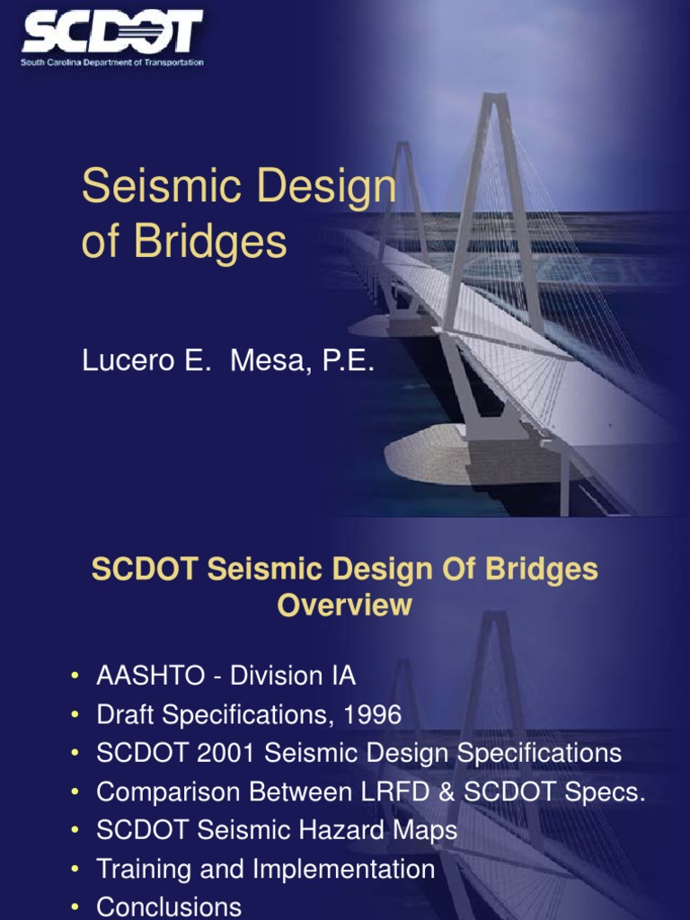 SCDOT Seismic Bridge Design Guidelines | PDF | Earthquakes | Civil ...