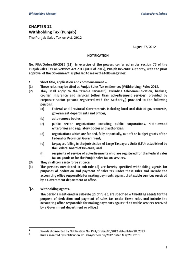 Chapter12 PRA | Download Free PDF | Withholding Tax | Payments