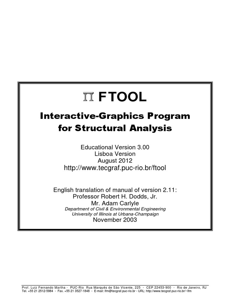 F Tool: Interactive-Graphics Program For Structural Analysis | PDF ...