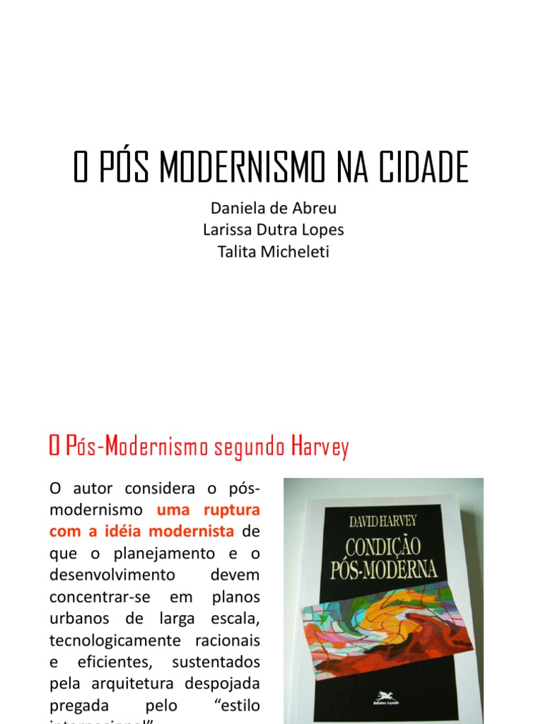 Pós-Modernismo e Urbanismo Contemporâneo | PDF | Cidade | Modernismo