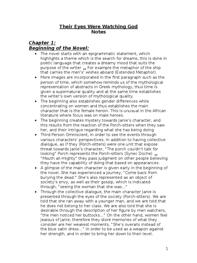 Their Eyes Were Watching God Notes | PDF | Narration | Storytelling