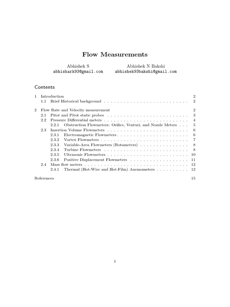 Flow Measurements | PDF | Flow Measurement | Buoyancy