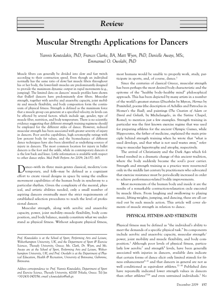 Muscular Strength-Applications For Dancers | PDF | Strength Training ...