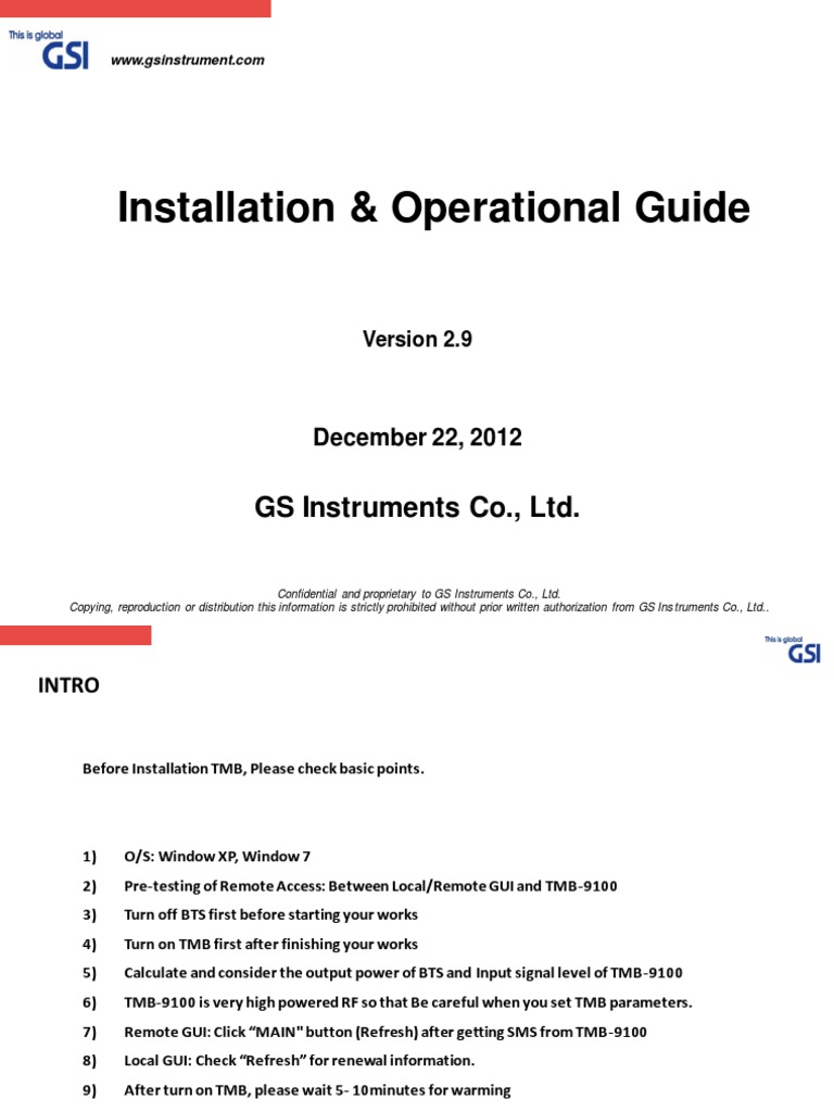Installation & Operational Guide - Ver.2.9 | PDF | Modem | Electrical ...