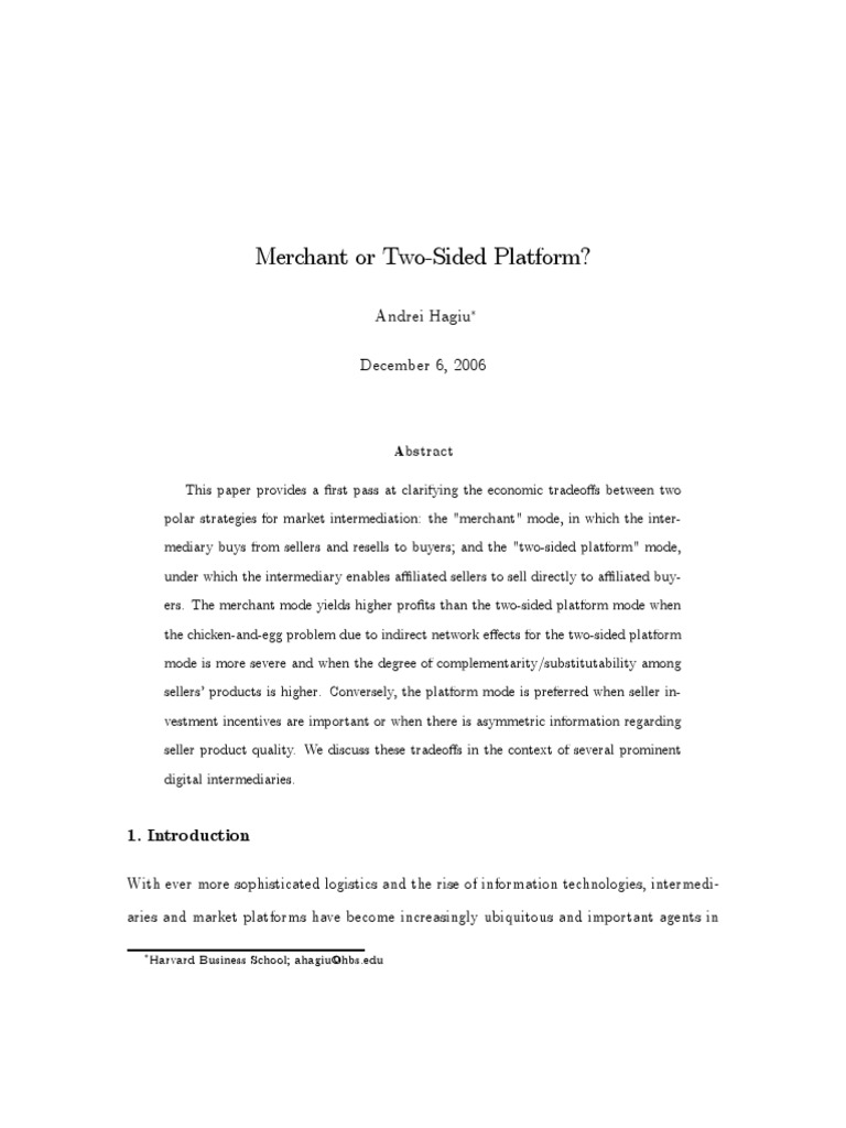 Merchant or Two Sided Platform | PDF | Amazon.Com | Walmart