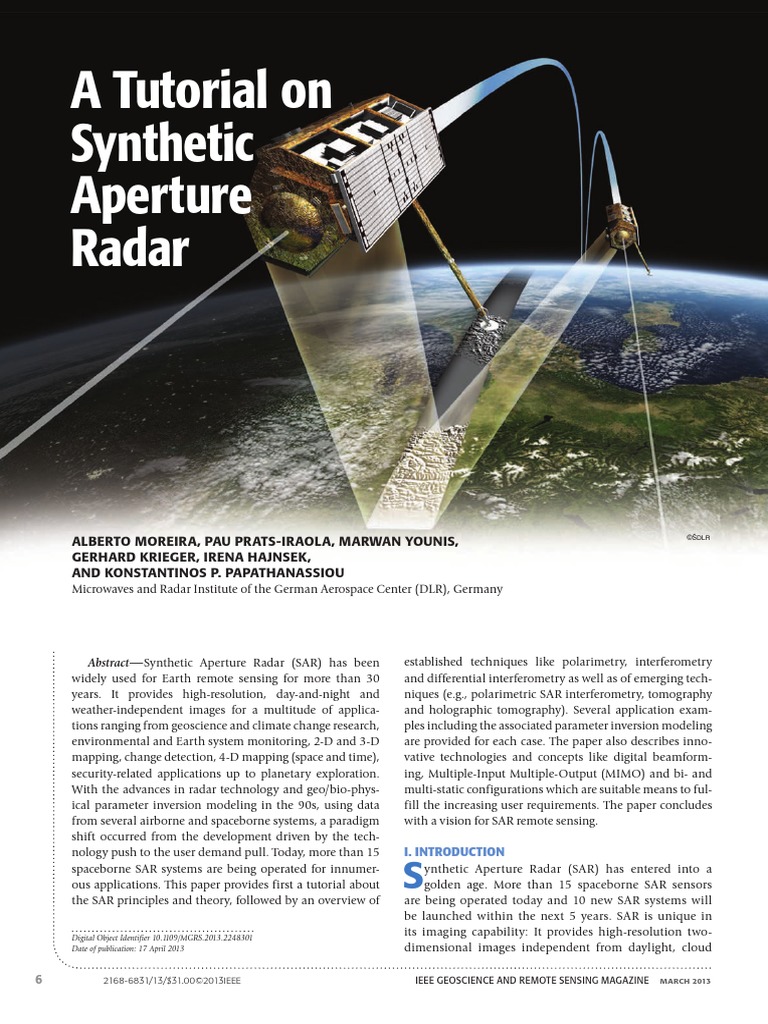 A Tutorial on Synthetic Aperture Radar | Radar | Eigenvalues And ...