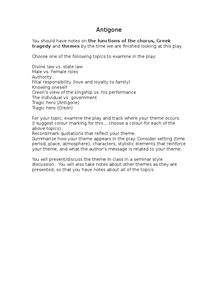 Antigone Unit | PDF | General Fiction