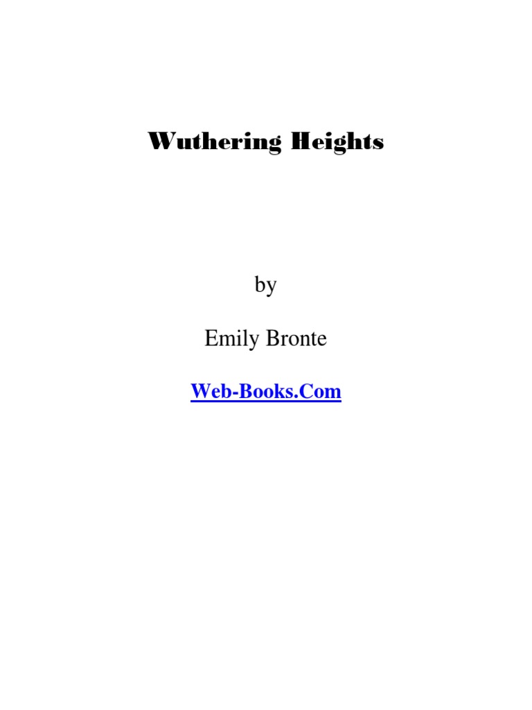 Wuthering Heights | PDF | Wuthering Heights | Heathcliff (Wuthering ...