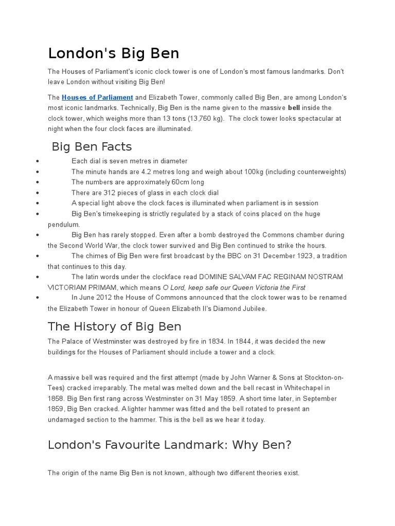 London's Big Ben | PDF