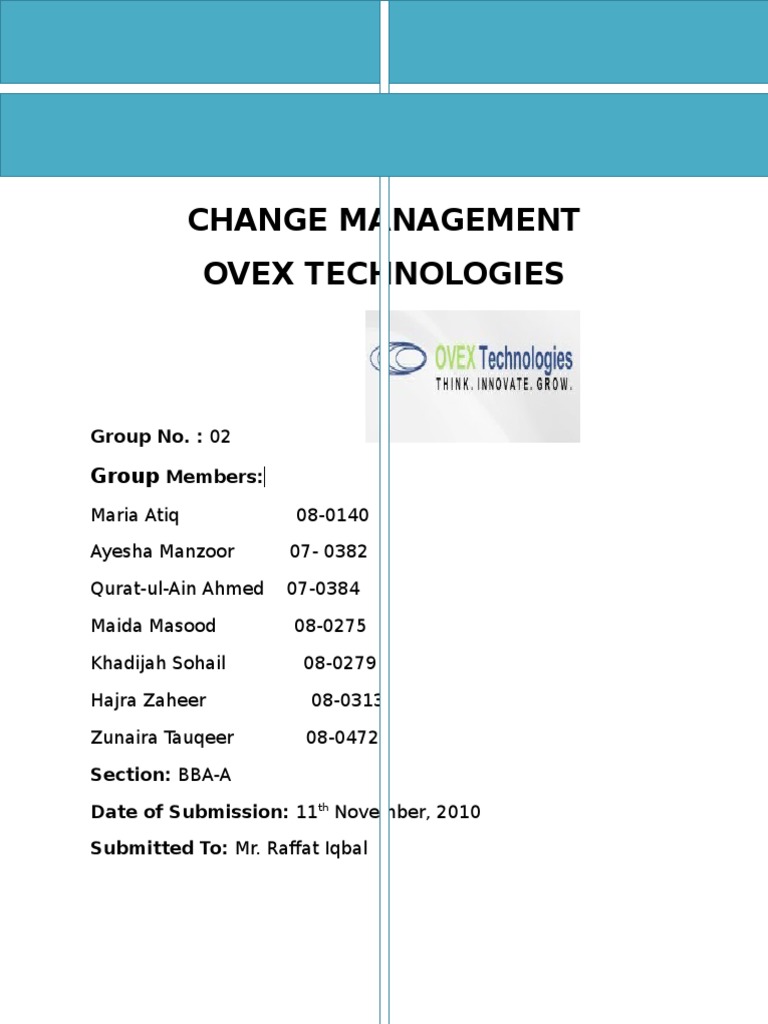 Od Report On Ovex Technologies Pdf Organization Development