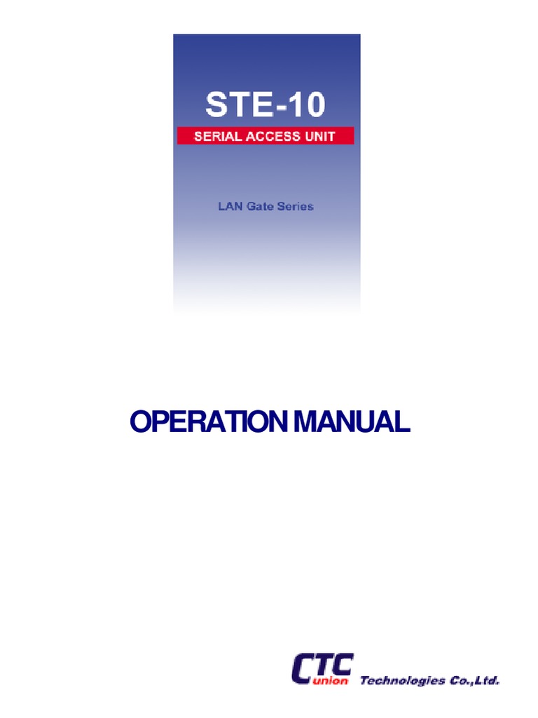STE 10 Manual | PDF | Port (Computer Networking) | Computer Terminal
