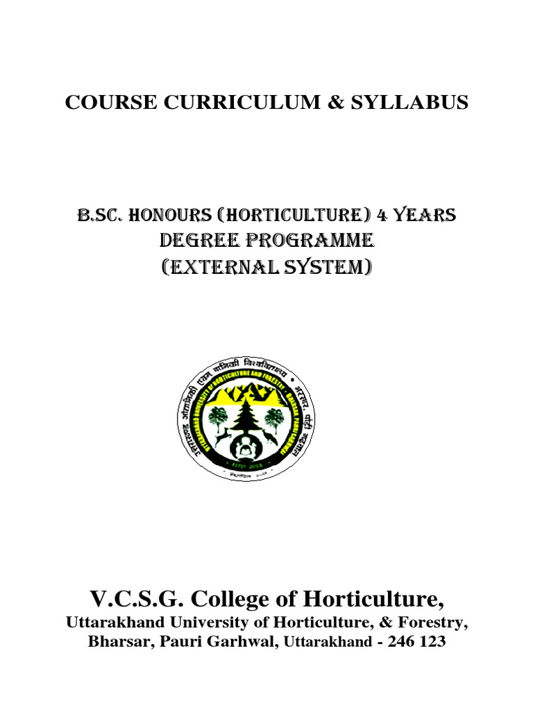 B.Sc. Horticulture Course Curriculum | PDF | Plant Breeding | Heredity