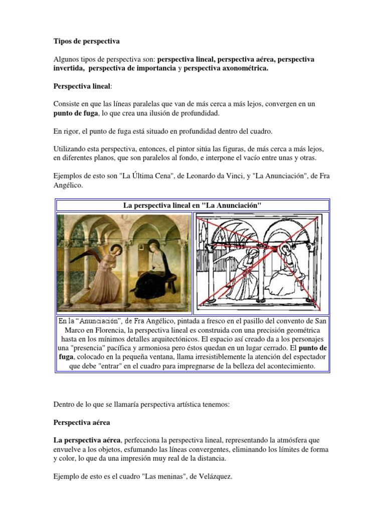 Tipos de Perspectiva | PDF | Perspectiva (Gráfica) | Medios de arte